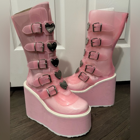 Demonia | Shoes | Demonia Swing23c Clear Baby Pink Lovesick Trinity ...